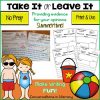 Summer Persuasive Writing Activity Take It or Leave It Distance ...