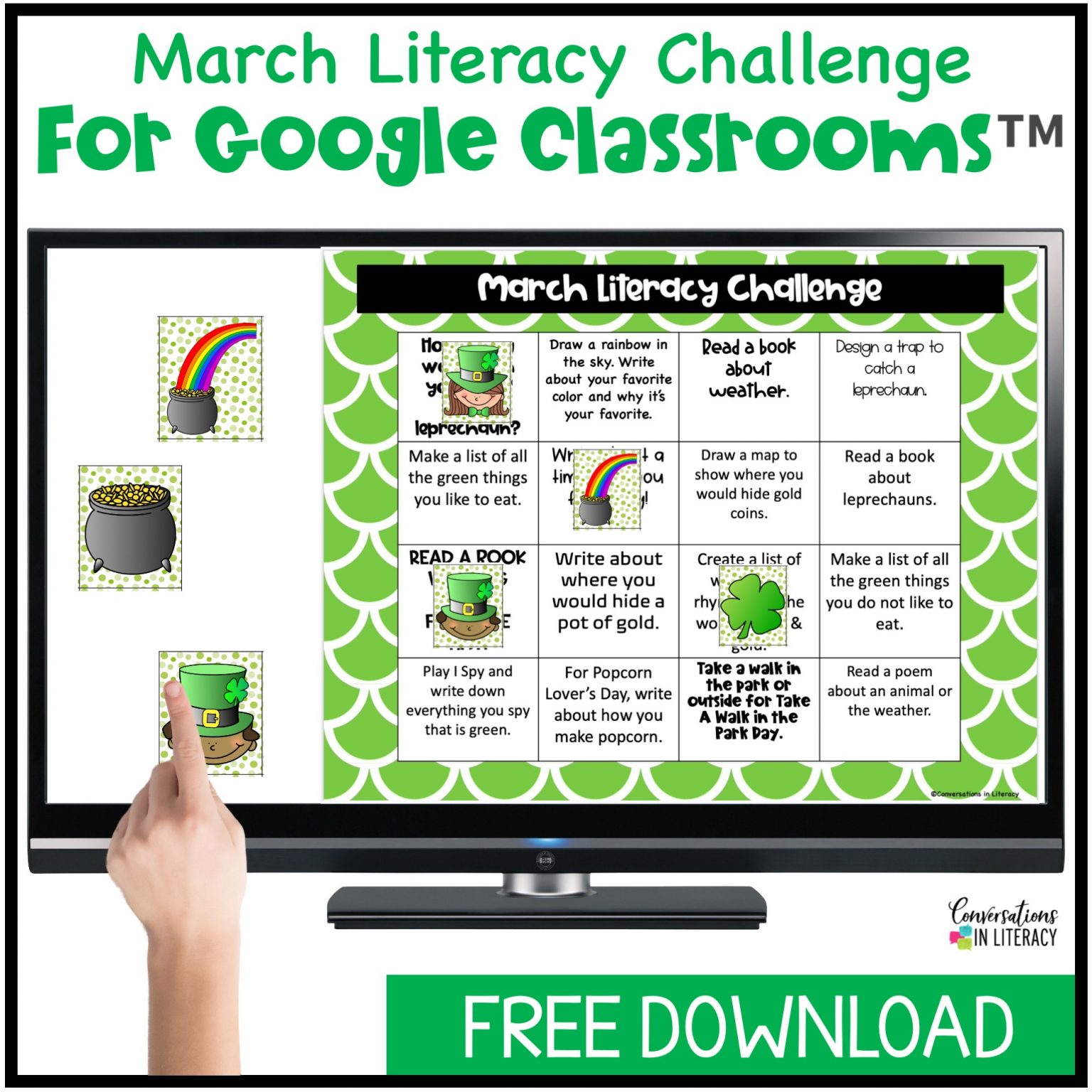 March Literacy Challenge Freebie - Conversations in Literacy