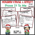 Holiday Cause and Effect Printable Comprehension Activities Distance ...
